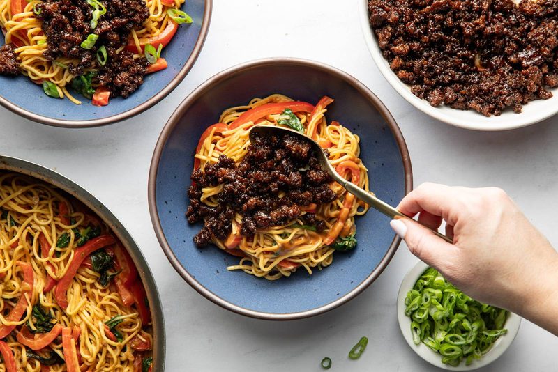 Caramelized Beef and Peanut Noodles Recipe - Pinch of Yum