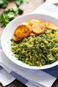 Green Mexican Rice with Corn Recipe - Pinch of Yum