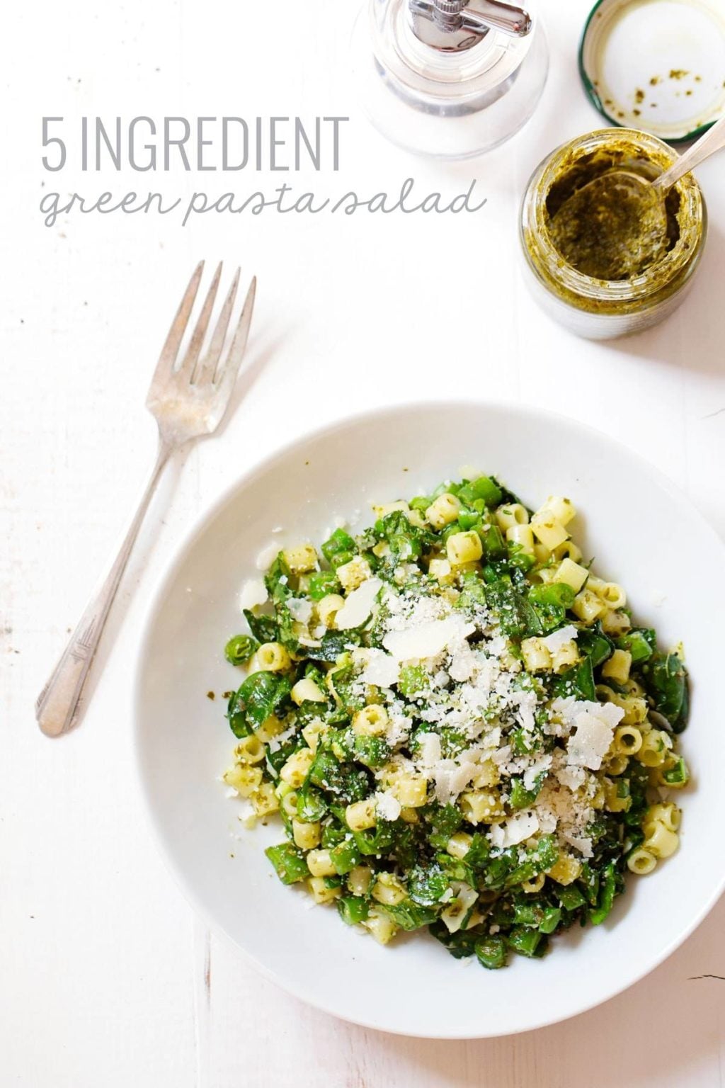 Five Ingredient Simple Green Pasta Salad Recipe - Pinch of Yum
