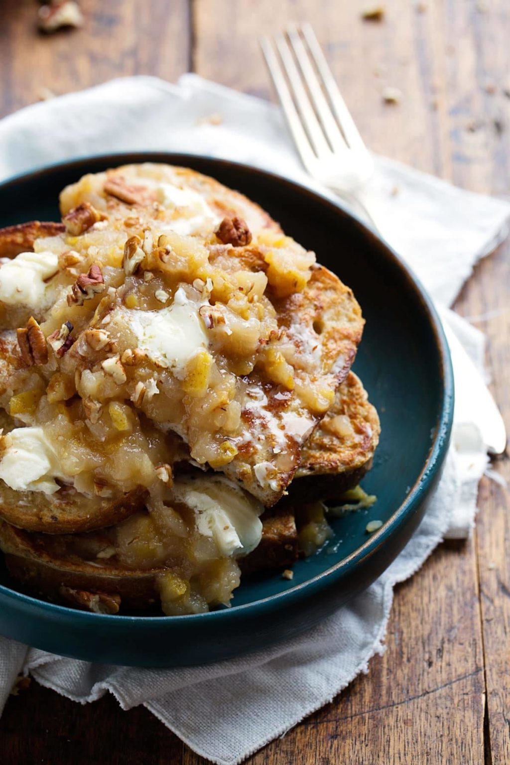 French Toast with Pear Chutney and Mascarpone Recipe - Pinch of Yum