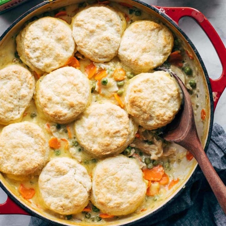 Chicken Pot Pie With Biscuits Recipe Pinch Of Yum