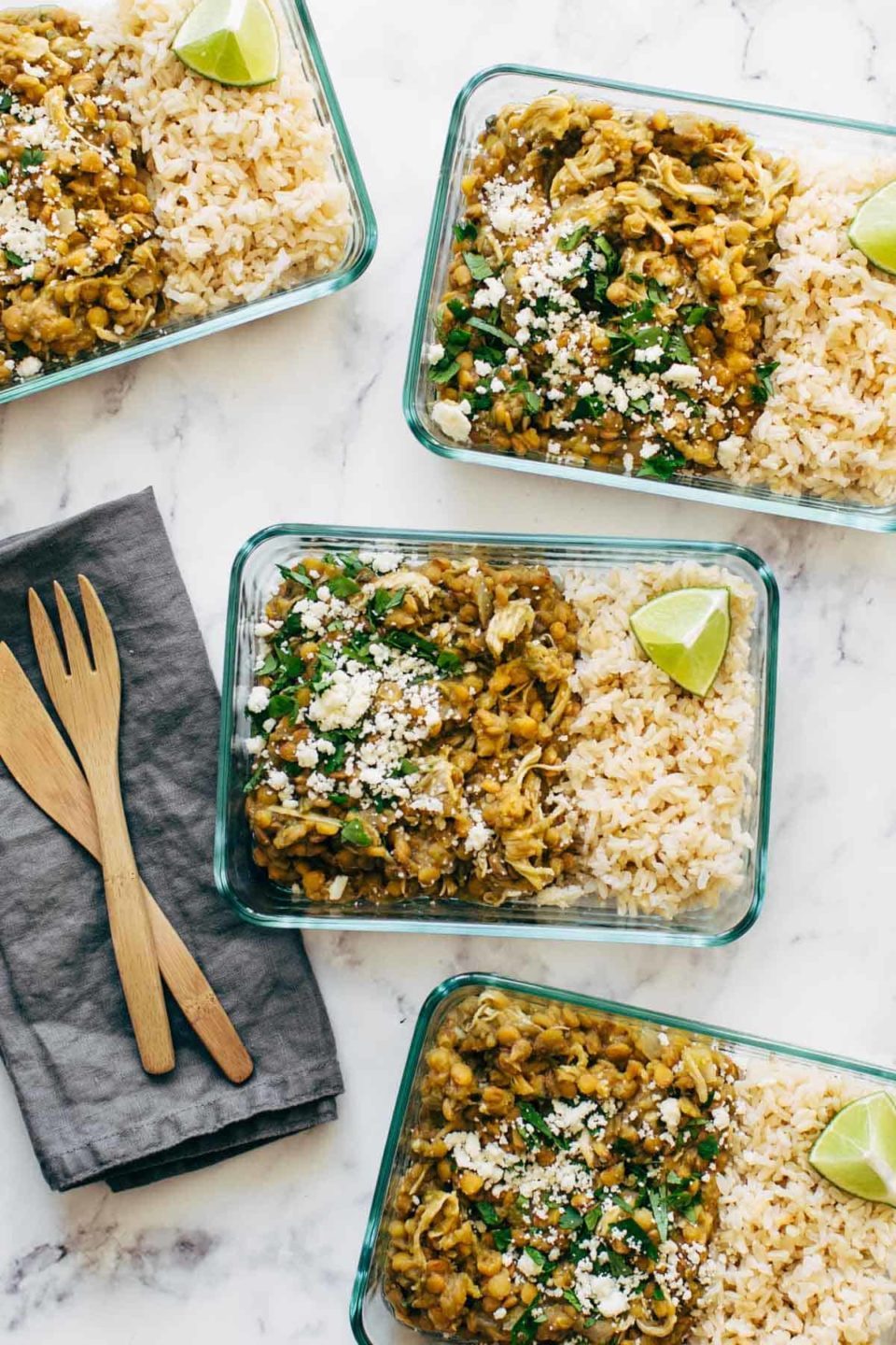 Cilantro Lime Chicken and Lentil Rice Bowls Recipe - Pinch of Yum
