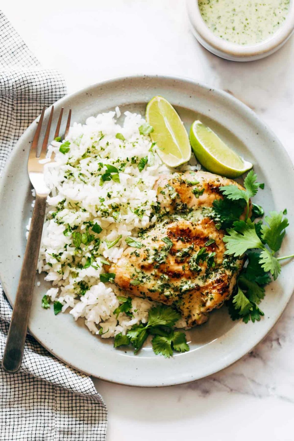 Coconut Lime Grilled Chicken and Rice Recipe - Pinch of Yum