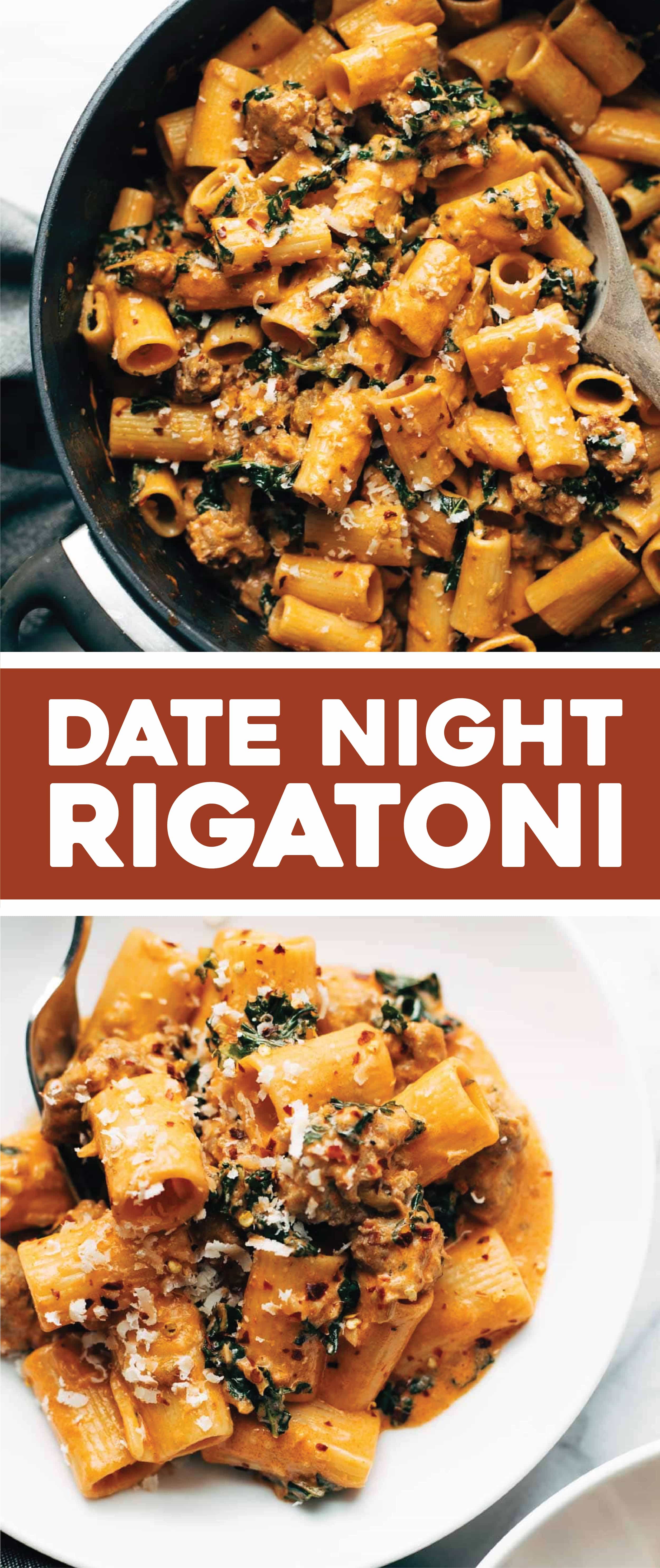 Date Night Rigatoni with Sausage and Kale Recipe - Pinch of Yum