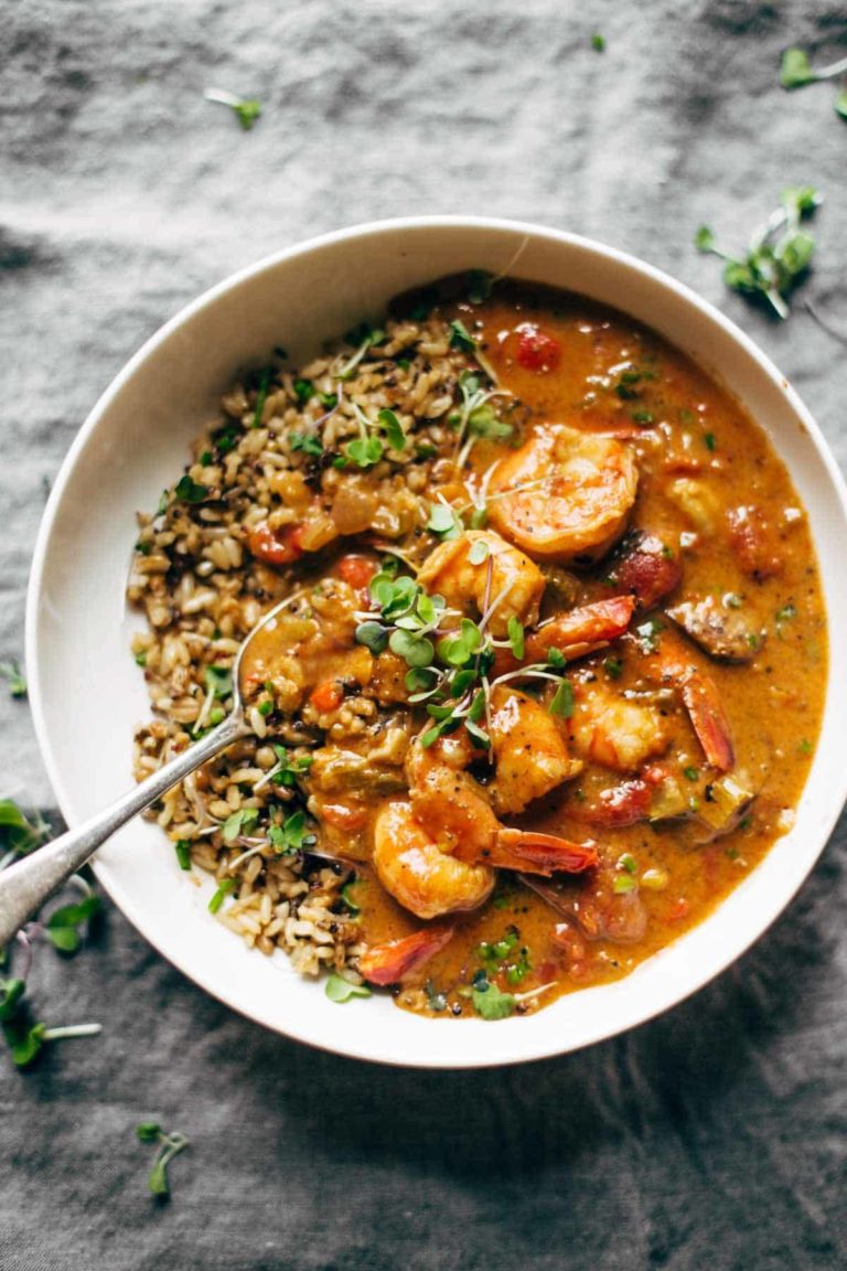 Spicy Weekend Gumbo with Shrimp and Sausage Recipe - Pinch of Yum