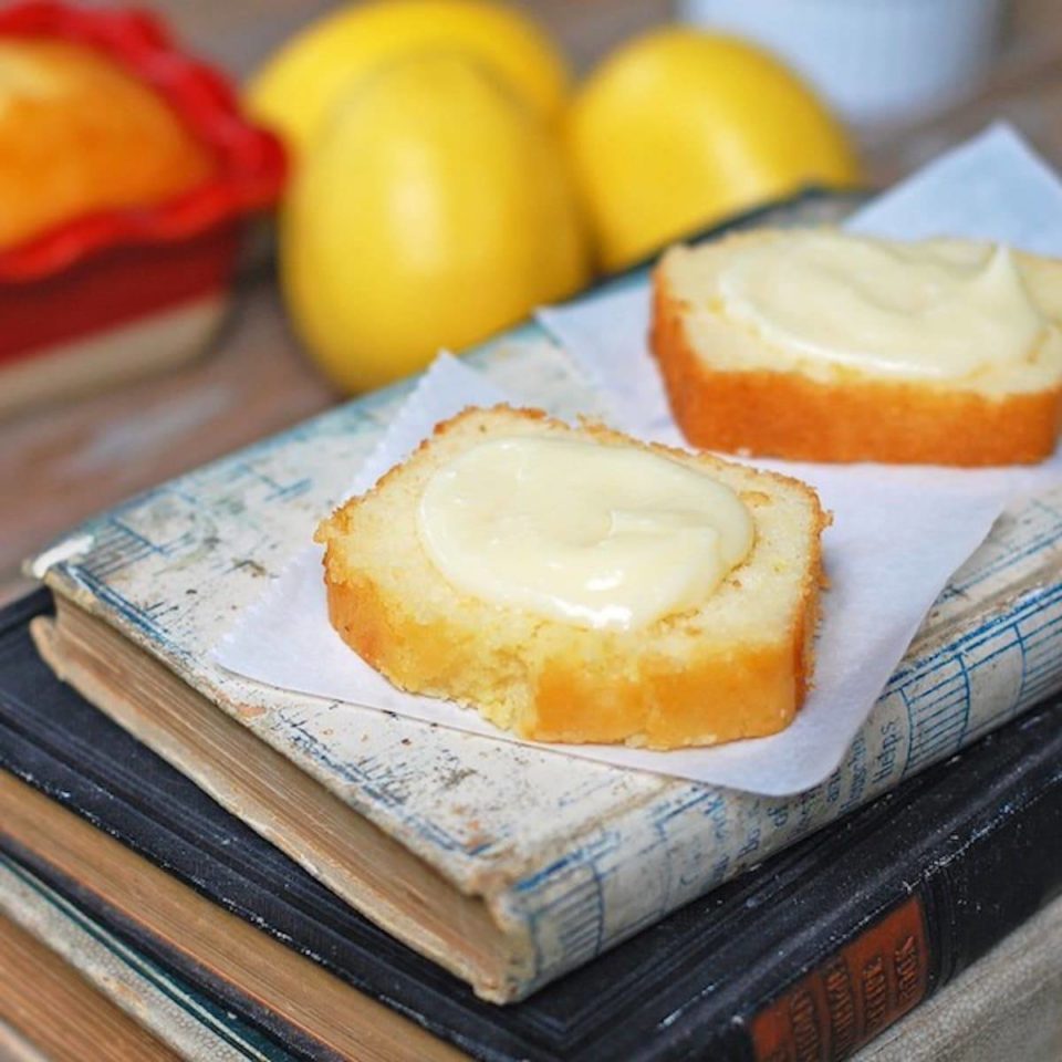 Honey Butter Spread on Lemon Cake Recipe - Pinch of Yum