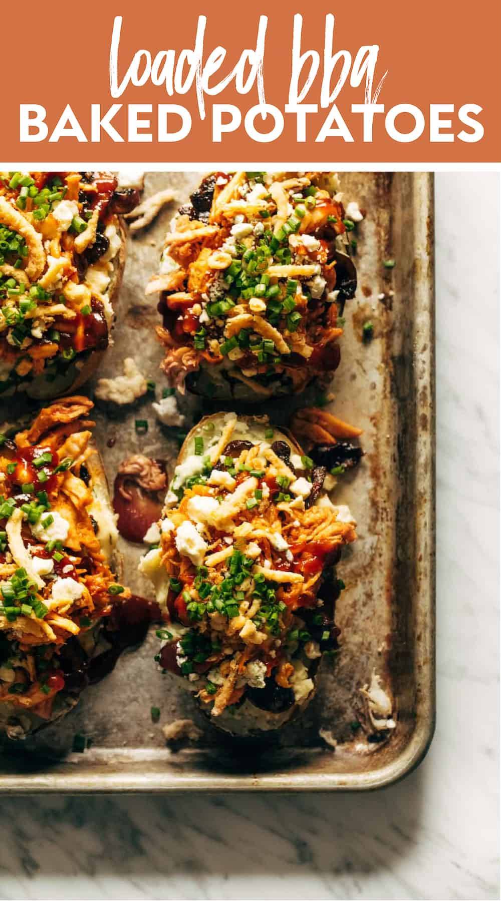 Loaded BBQ Baked Potatoes Recipe - Pinch of Yum