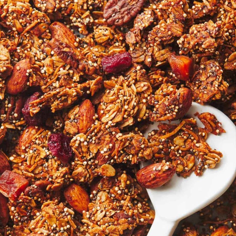 Maple Quinoa Granola Recipe - Pinch of Yum