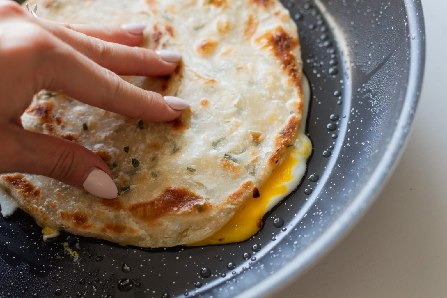 Scallion Pancake with Eggs Recipe - Pinch of Yum