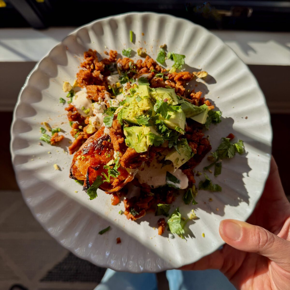 Roasted Sweet Potato Stacks with Chipotle Sauce Recipe - Pinch of Yum