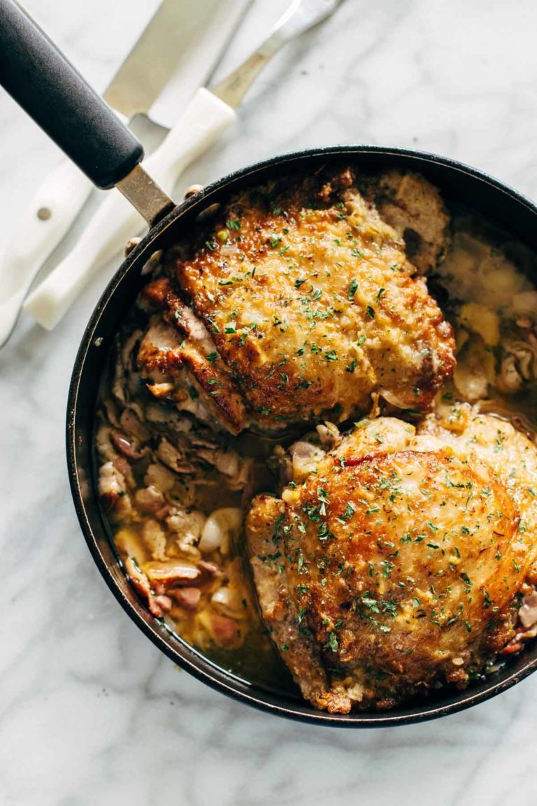 Skillet Turkey with Bacon and White Wine Recipe - Pinch of Yum