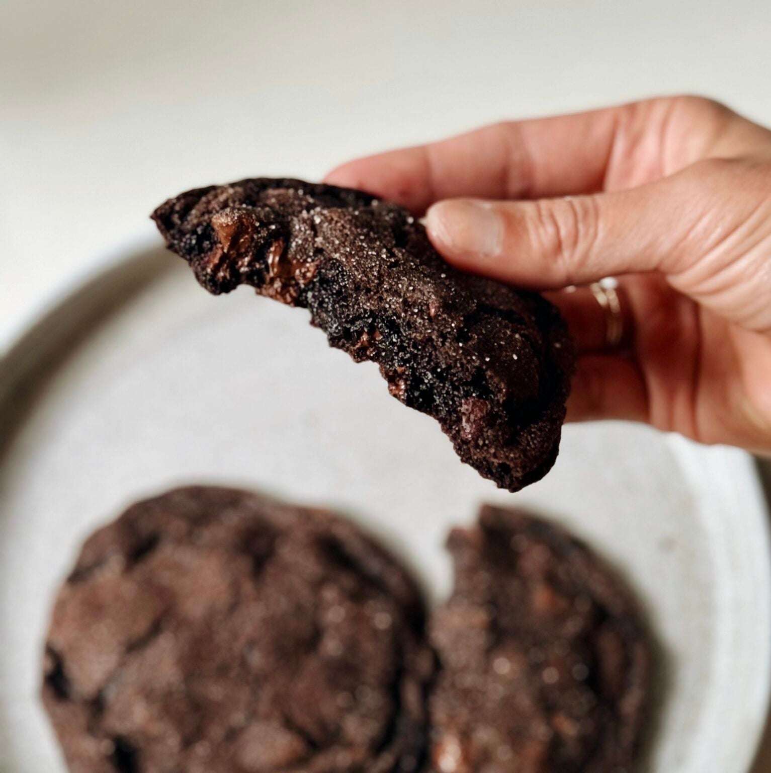 Two Huge Double Chocolate Cookies Recipe - Pinch of Yum