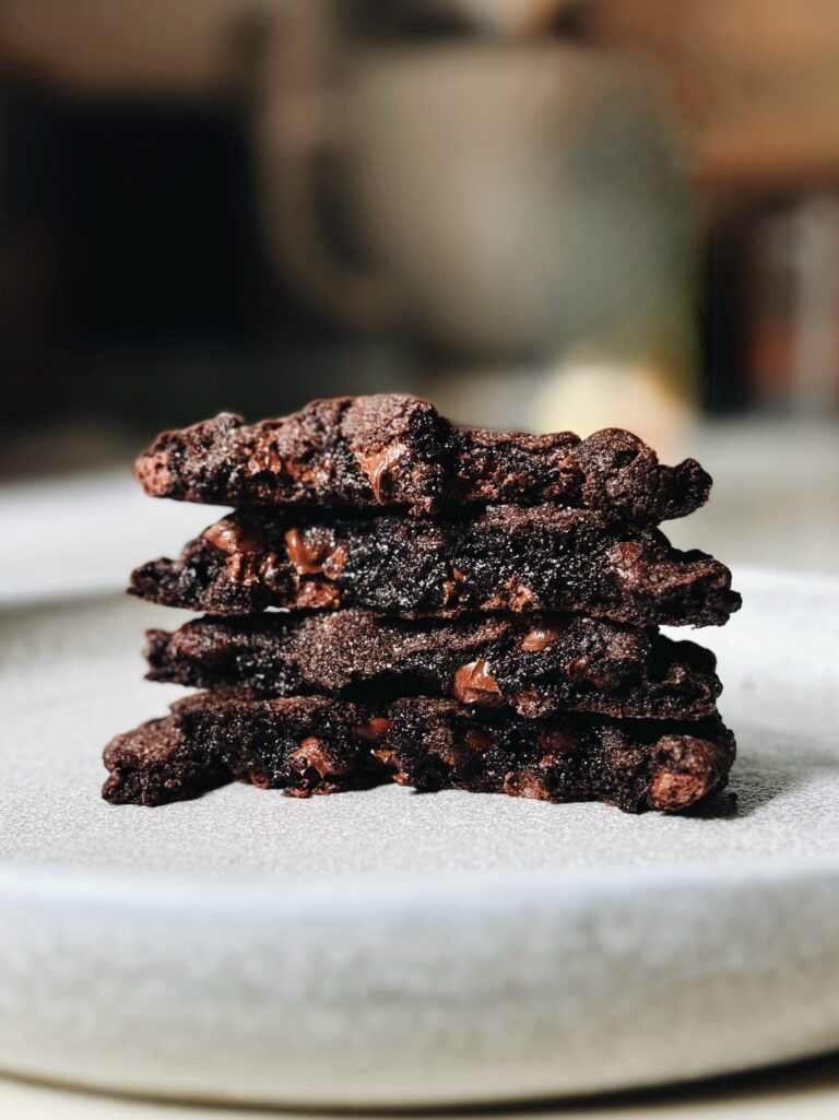 Two Huge Double Chocolate Cookies Recipe - Pinch of Yum