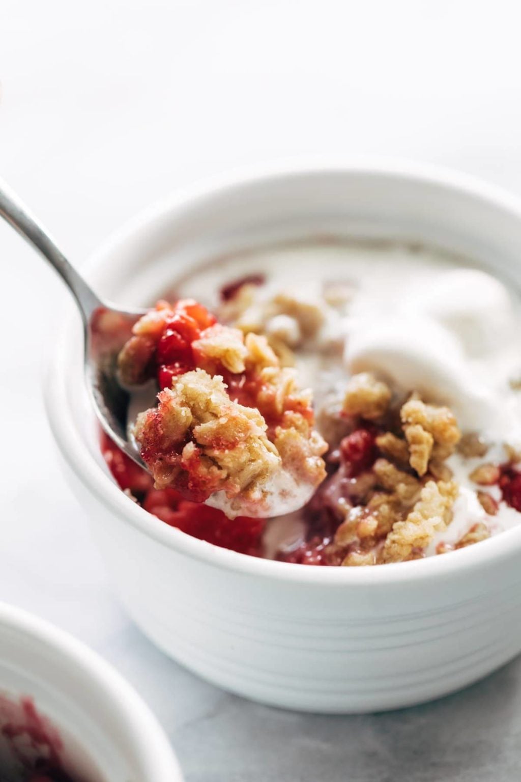 Two Person Raspberry Crumbles Recipe - Pinch of Yum
