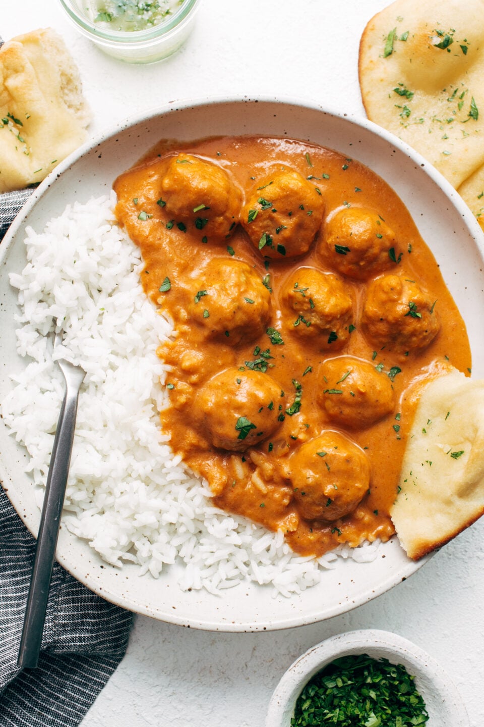 Butter Chicken Meatballs Recipe - Pinch of Yum