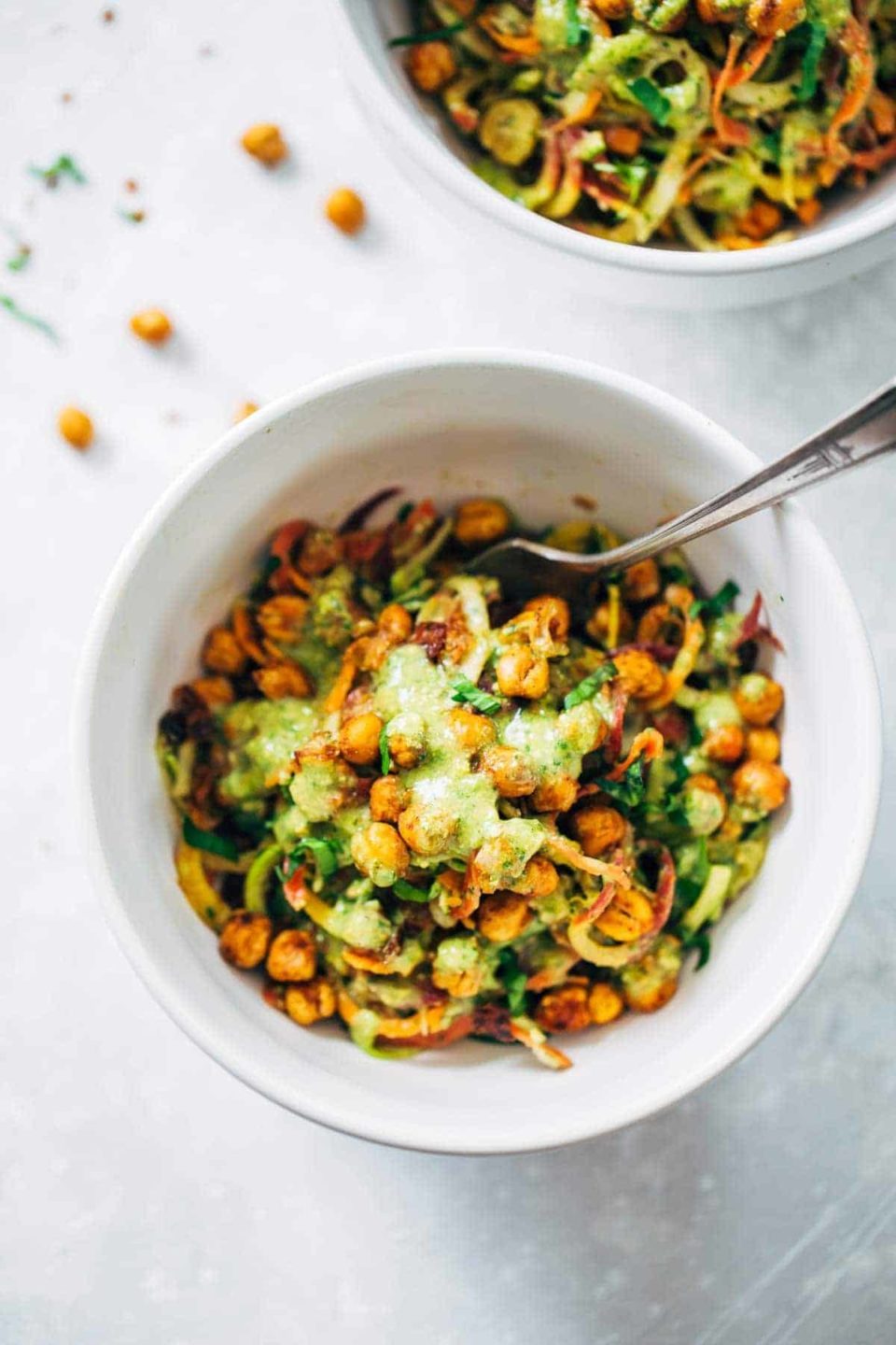 Rainbow Power Salad with Roasted Chickpeas Recipe - Pinch of Yum